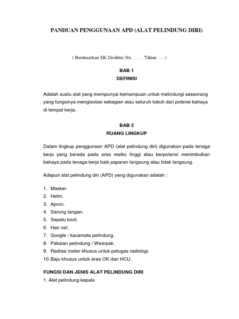 Panduan Penggunaan Apd | PDF