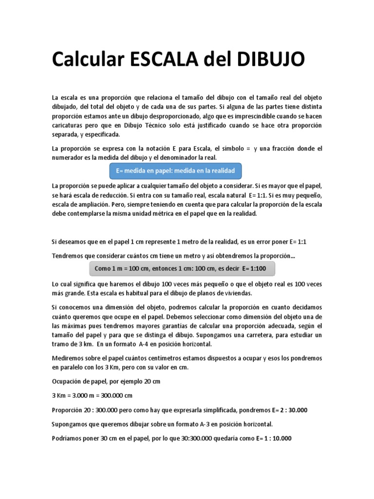 Cómo Calcular Escalas en Dibujo Técnico | PDF | Fracción (Matemáticas ...