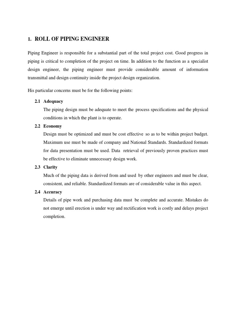 Piping Engineer Responsibilities Explained | PDF | Computers