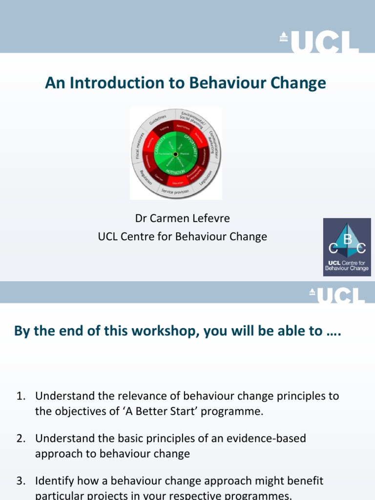 A Better Start - Introduction To Behaviour Change | PDF | Habits ...