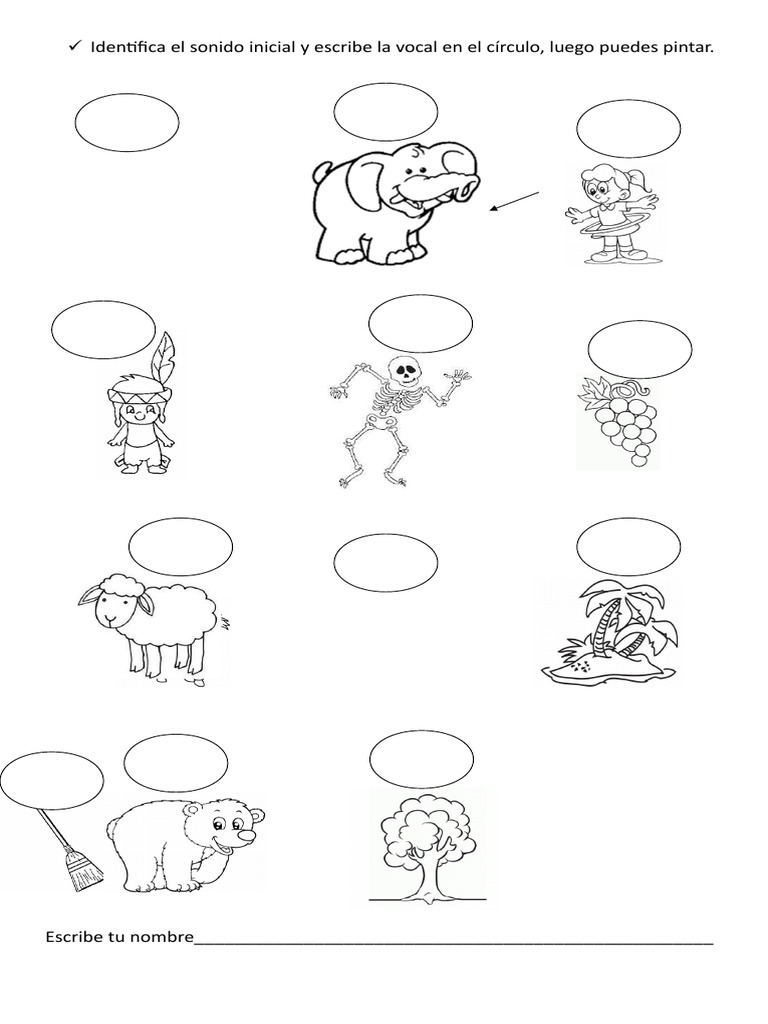 Act Sonido Inicial de Vocales | PDF