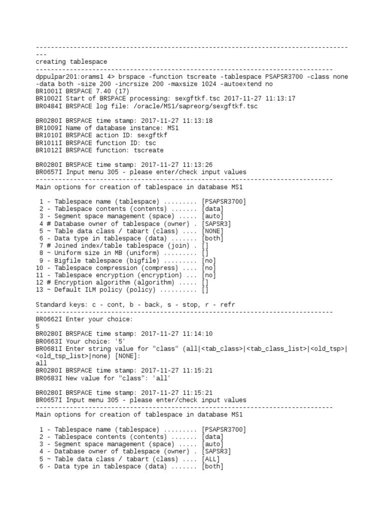 MS1 Tabelspace Creation and Table Imports | PDF | Oracle Database ...