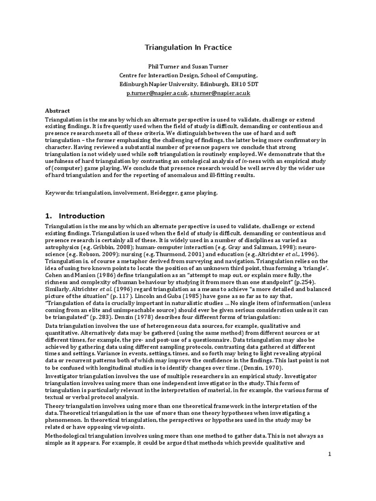 Triangulation PDF | Quantitative Research | Qualitative Research