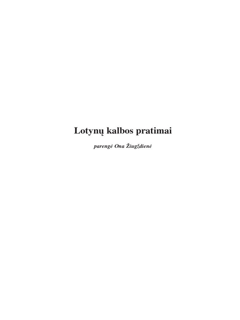 Lotynų Kalbos Pratimai | PDF