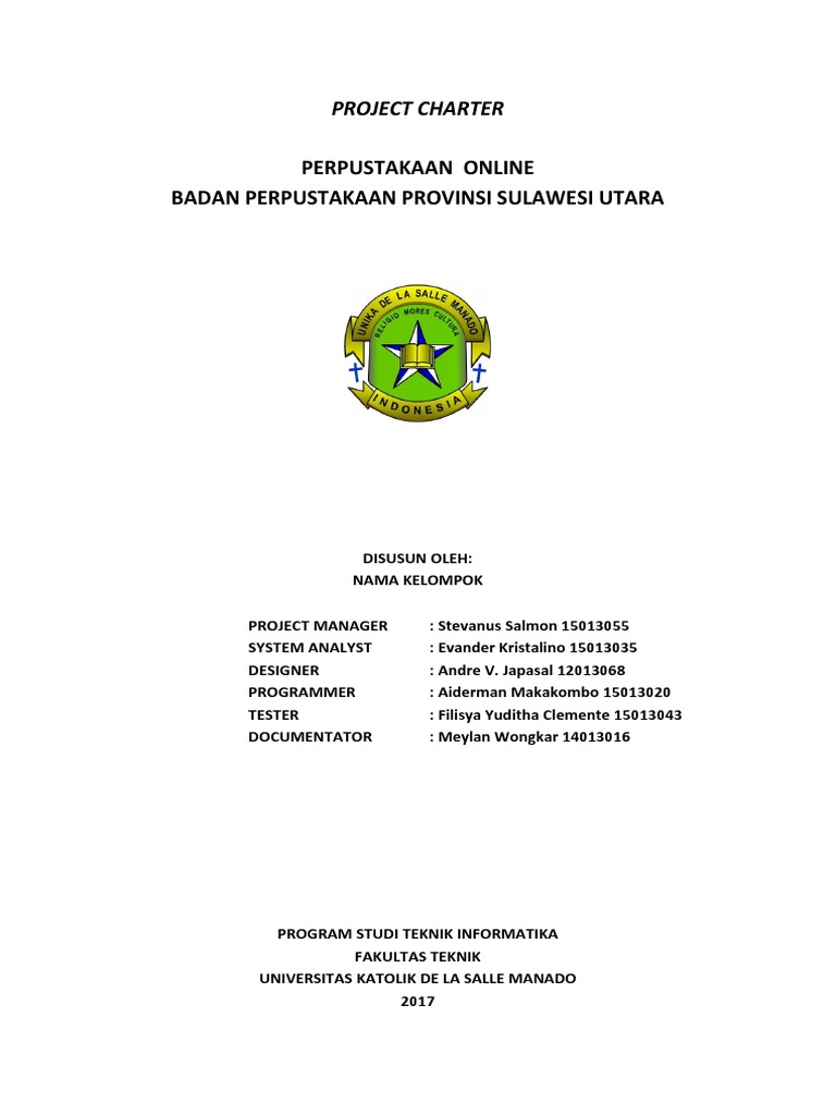 Tugas 1 Project Charter | PDF