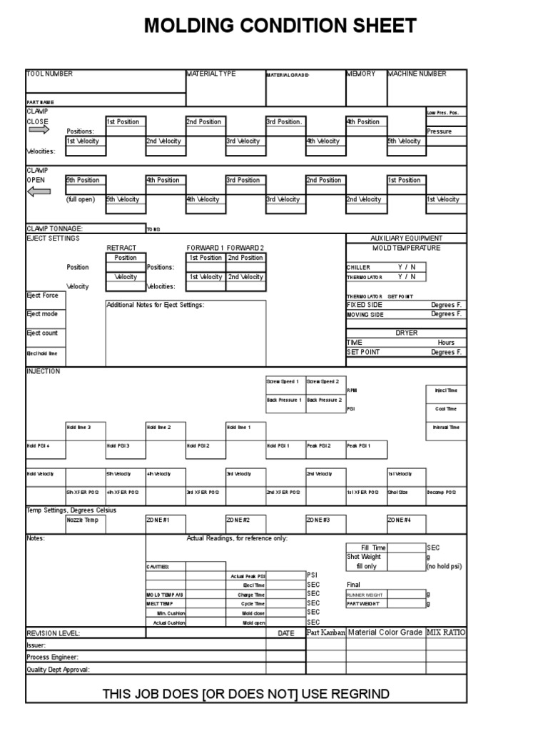 Process Parameter Sheet | PDF | Machines | Industrial Processes