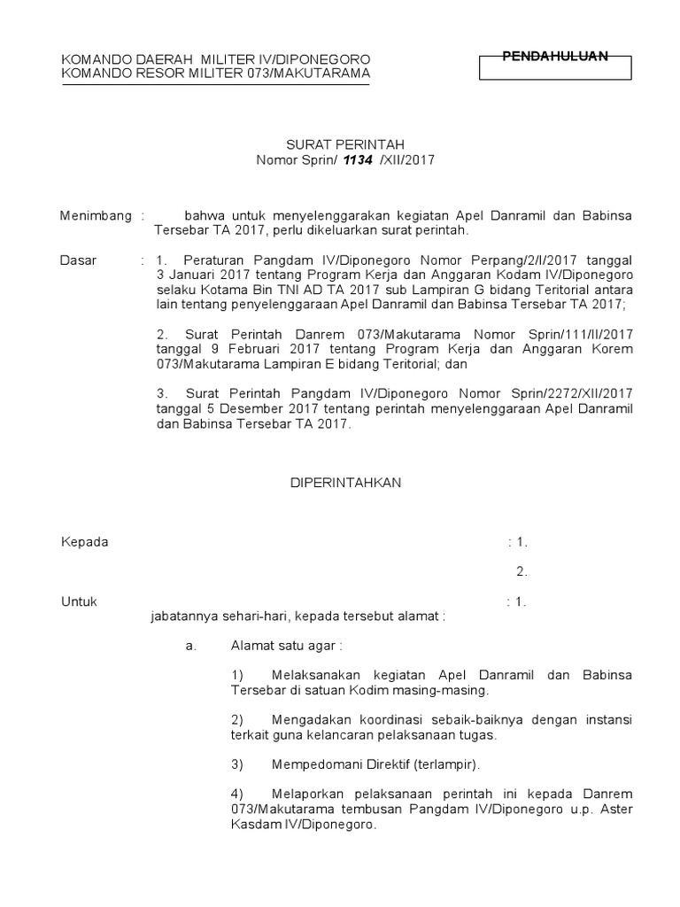 Direktif Apel Danramil & Babinsa | PDF