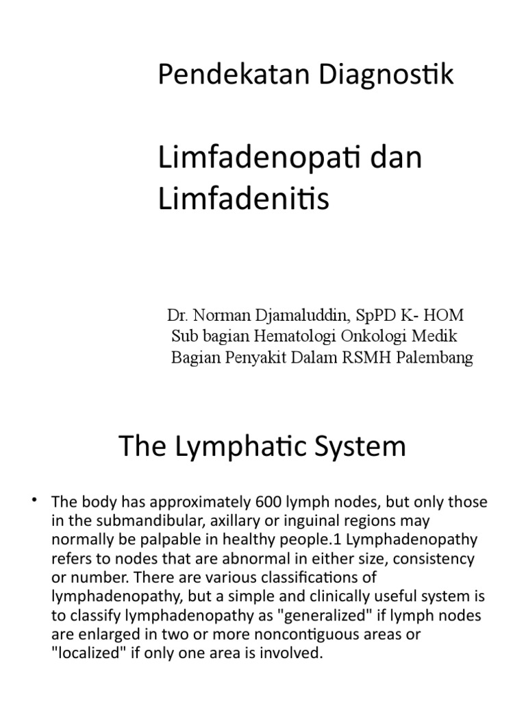 Limfadenopati Limfadenitis | PDF | Lymphatic System | Cancer