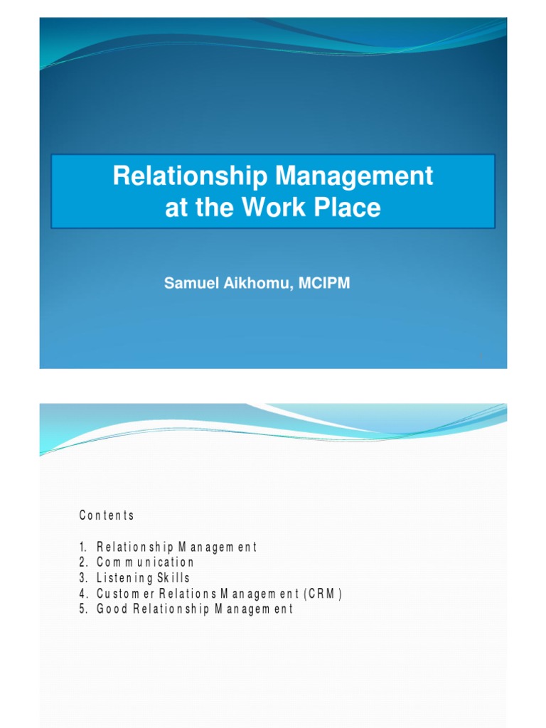 Relationship Management | PDF | Customer Relationship Management ...