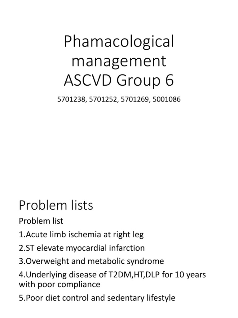 Phamacological Management ASCVD Group 6 | PDF