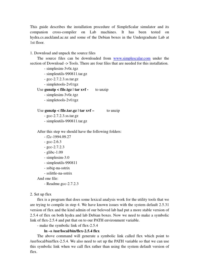 Installation Guide For SimpleScalar | PDF | C (Programming Language) | Computer Programming