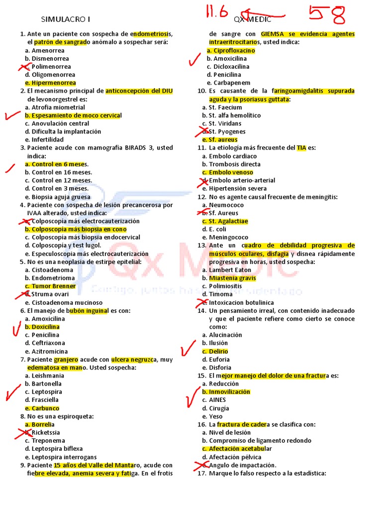 Simulacro I Sin Claves | PDF | Estadísticas | Probabilidad