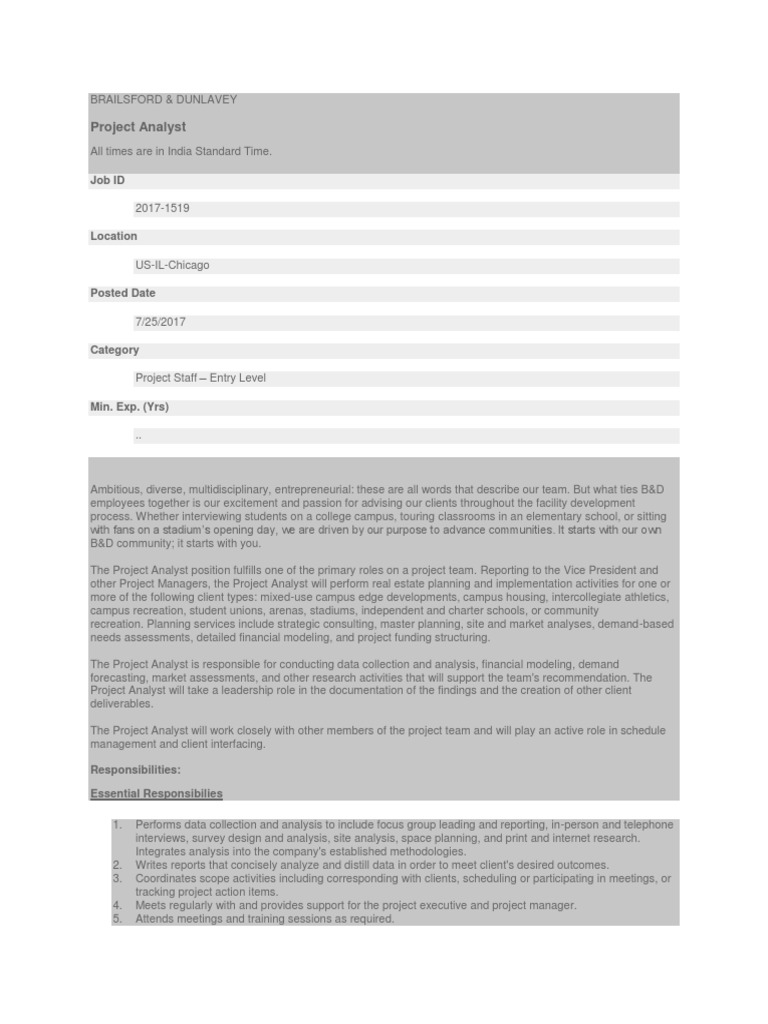 Real Estate Project Analyst | PDF | Competence (Human Resources ...