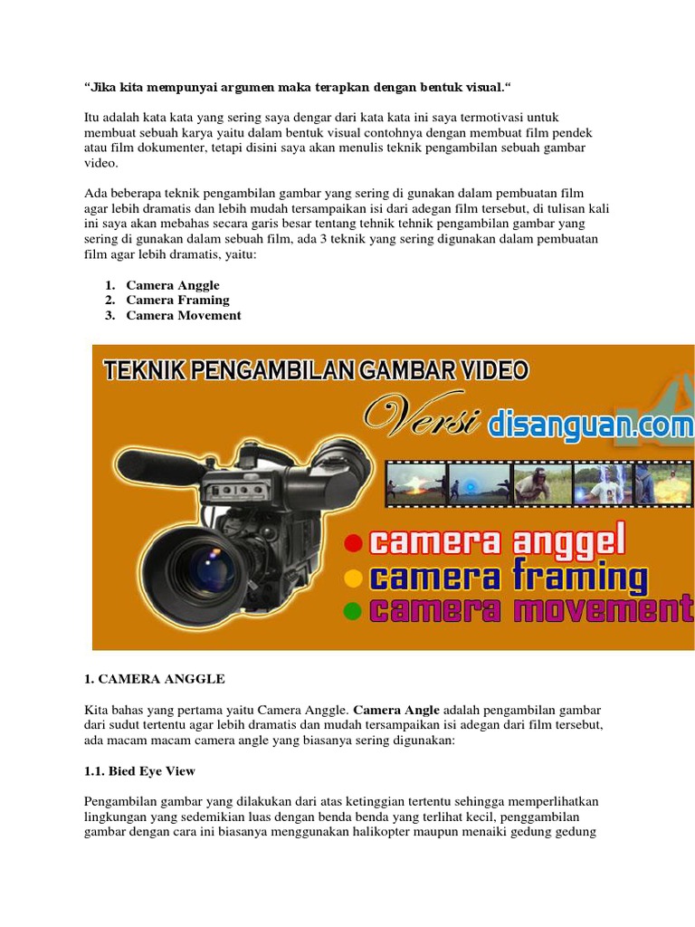Macam Macam Shoot Kamera | PDF | Teknologi & Rekayasa