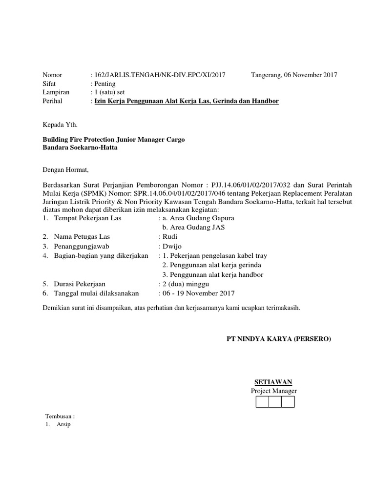 162 - Izin Kerja Penggunaan Alat Kerja Las, Gerinda Dan Handbor | PDF