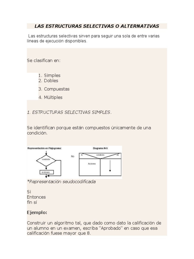 Estructuras Selectivas y Repetitivas | PDF | Algoritmos | Prueba (evaluación)