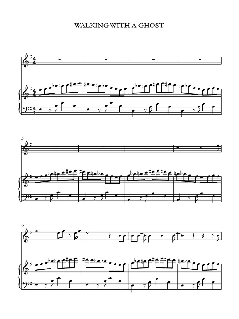 Walking With A Ghost - Piano Sheet | PDF