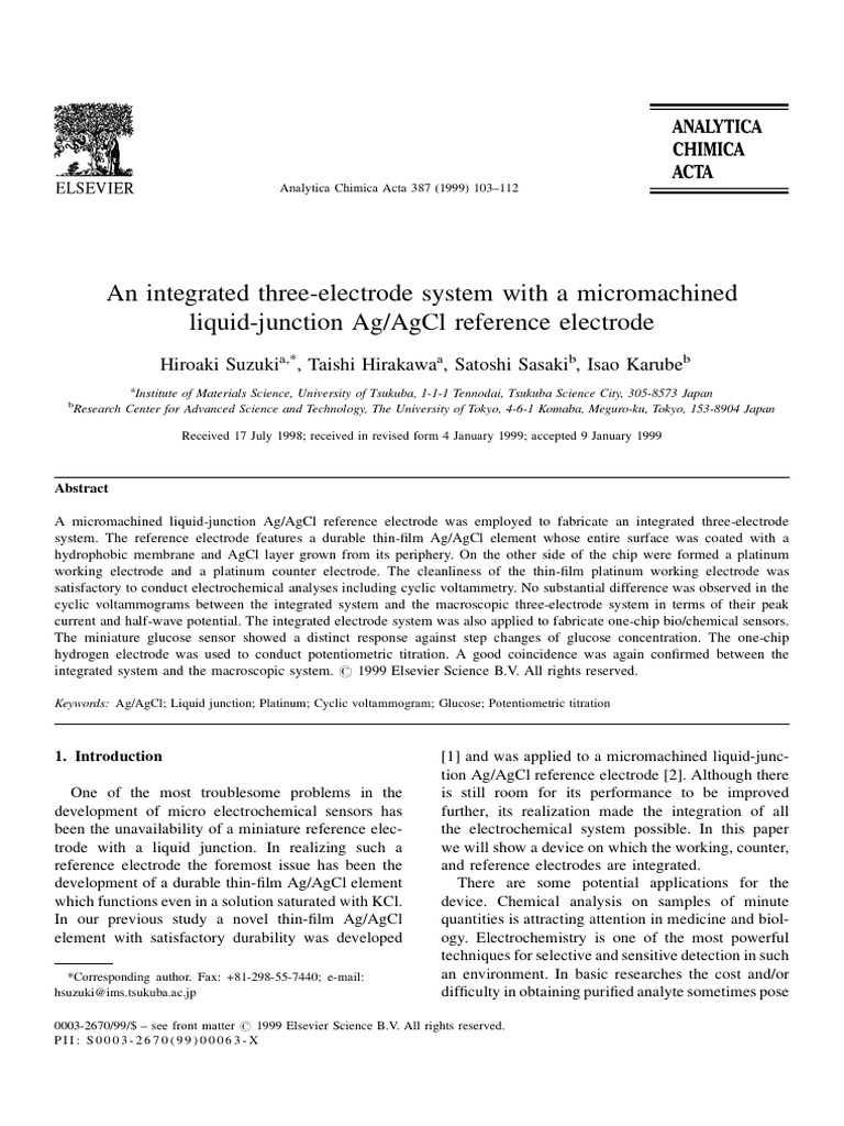 An Integrated Three-Electrode System With A Micromachined Liquid ...