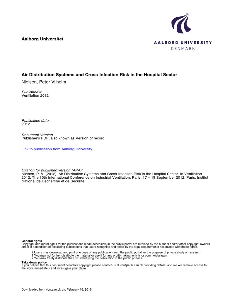 Air Distribution Systems and Cross Infection Risk in The Hospital ...
