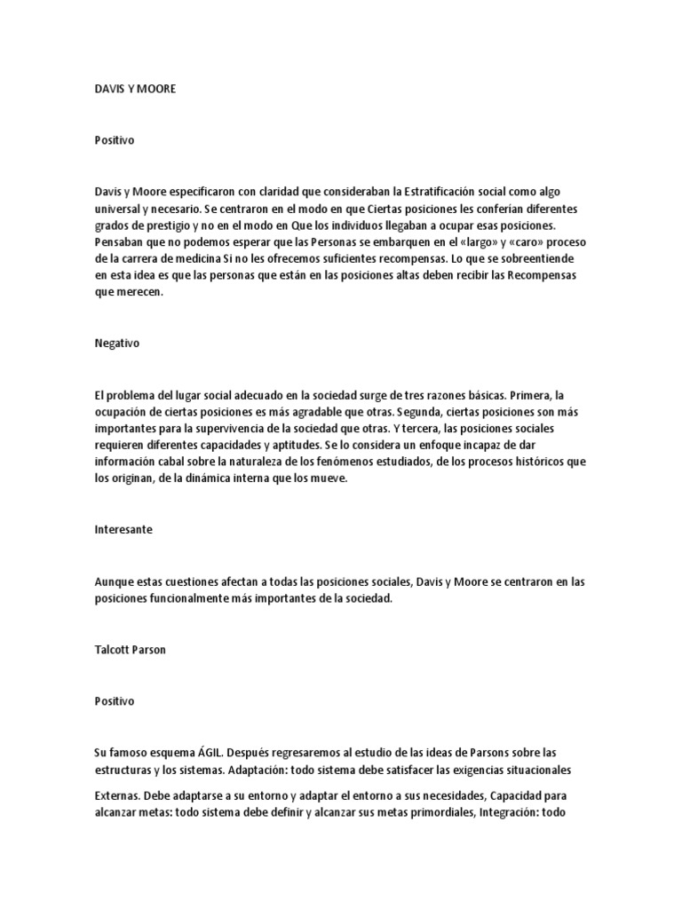 Davis y Moore | PDF | Sociedad | Conceptos psicologicos