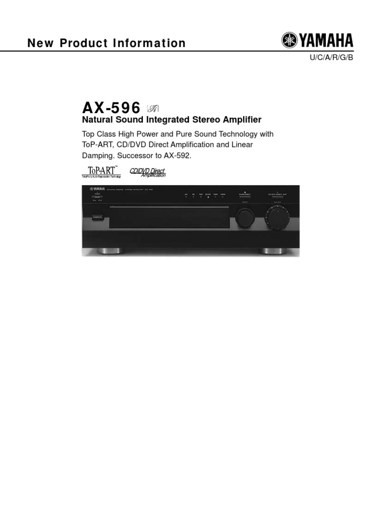 Yamaha AX 596 Brochure | PDF | Amplifier | Loudspeaker