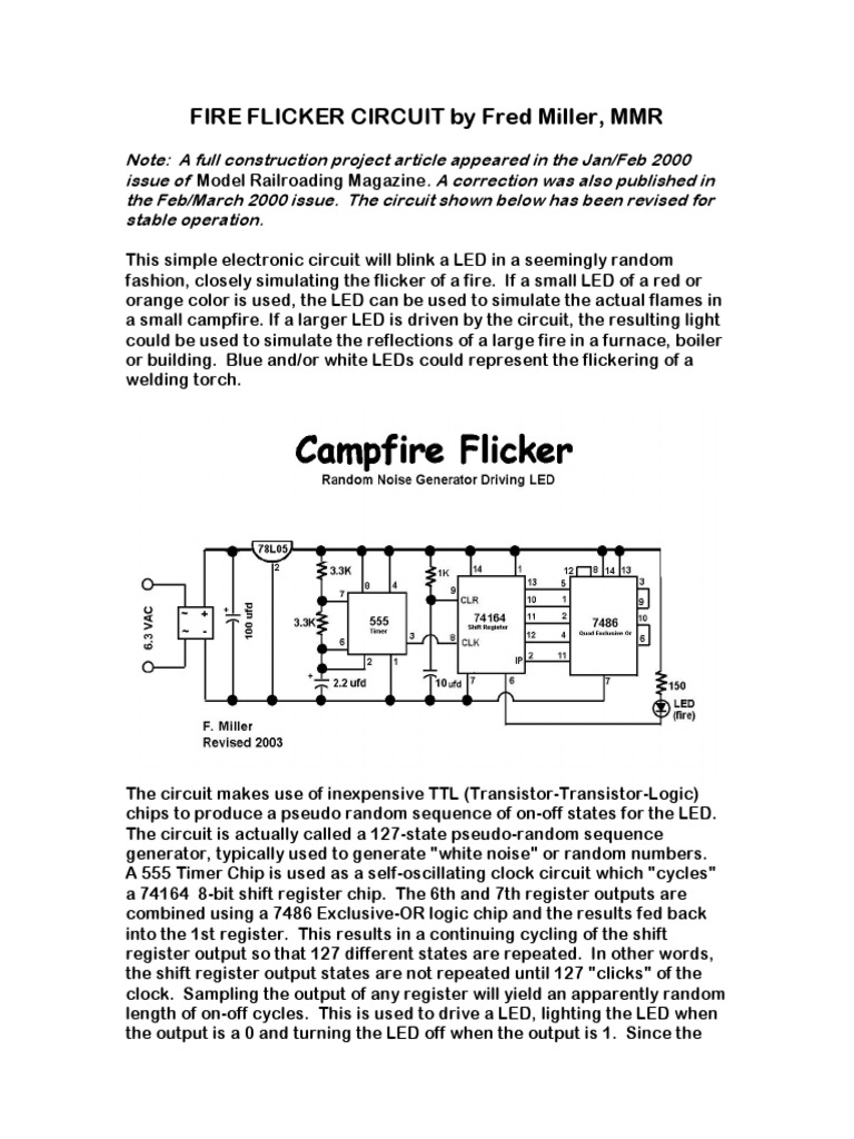 Fire Flicker Circuit | PDF | Electronic Circuits | Electrical Engineering