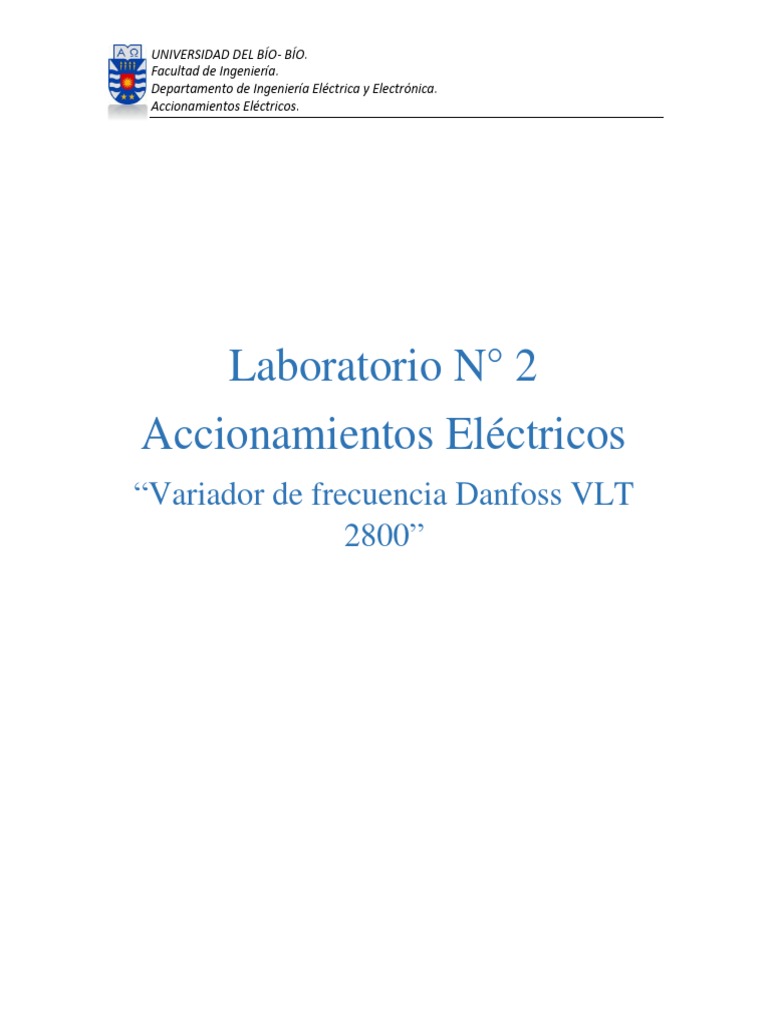 Variador de Frecuencia Danfoss VLT 2800 | PDF | Corriente eléctrica | voltaje