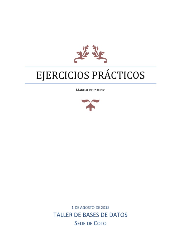 Ejercicios de Base de Datos PDF | PDF | Turismo | Bases de datos