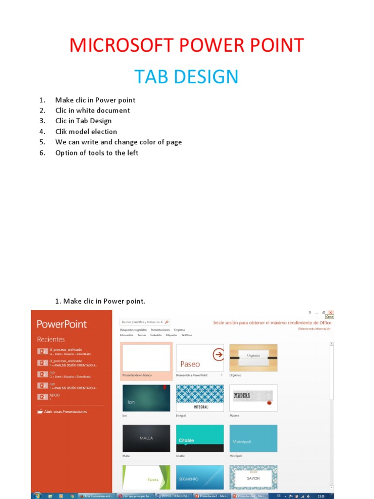 Microsoft Power Point: Tab Design | PDF | Microsoft Software | Computing