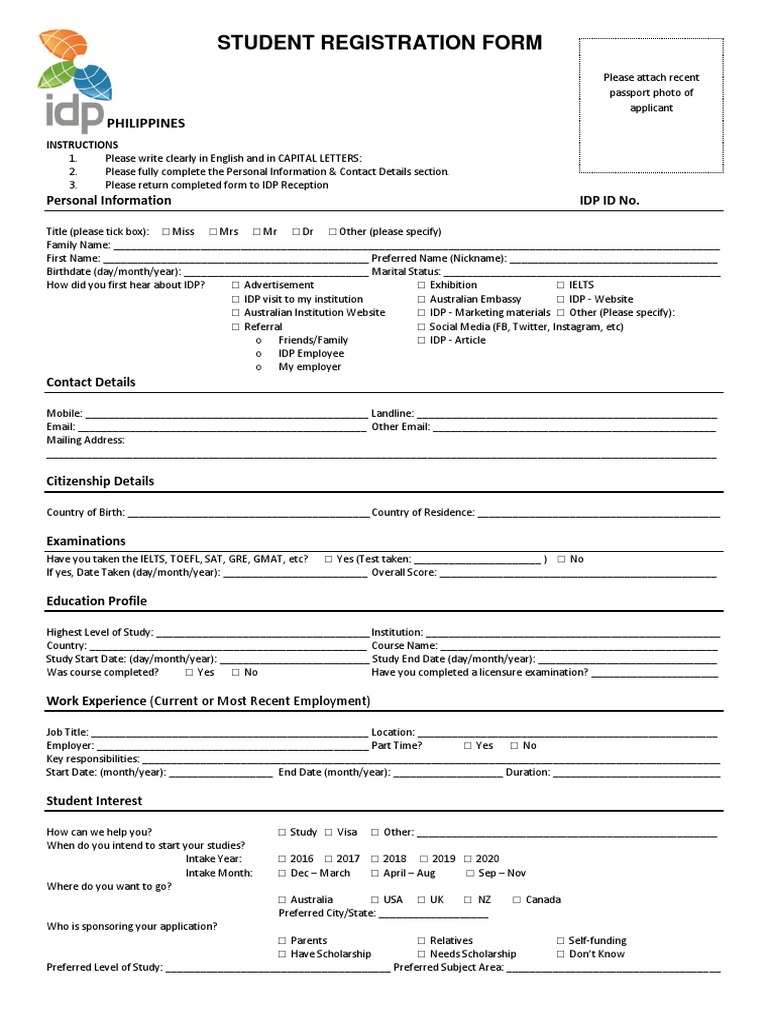 Student Registration Form: Philippines | PDF | Personally Identifiable ...