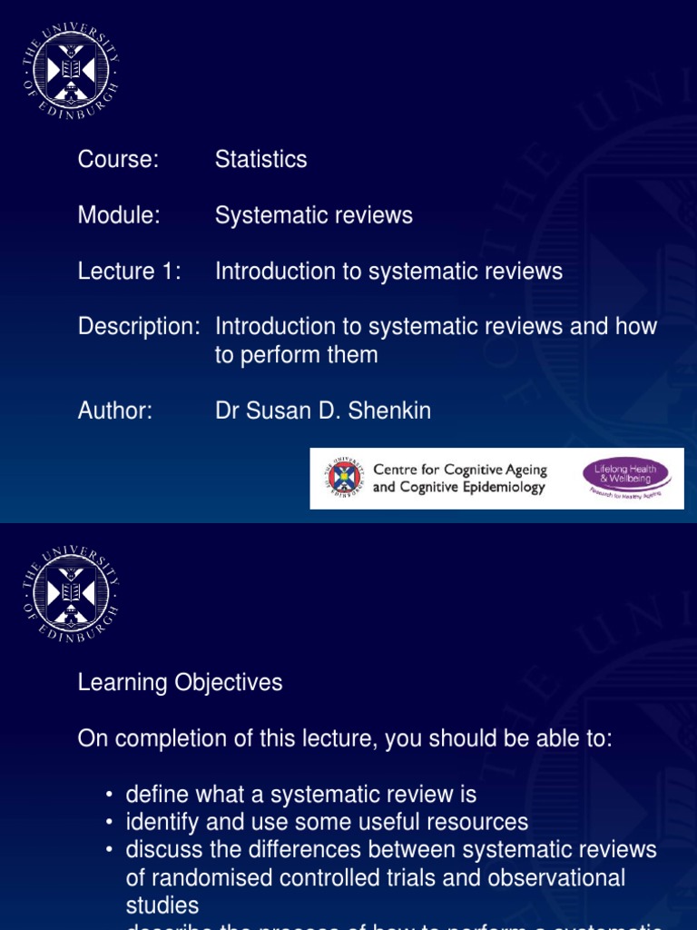 Introduction To Systematic Reviews Powerpoint | PDF | Systematic Review ...