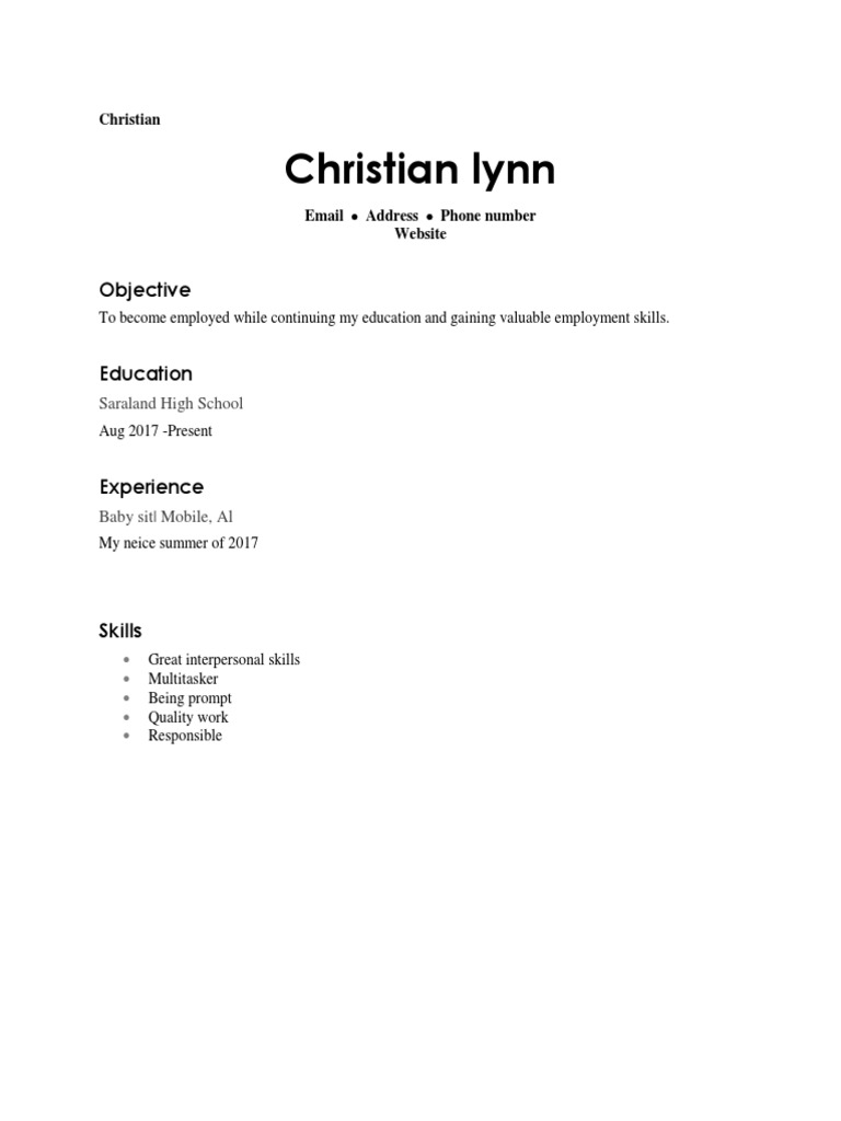 Christian Lynn Resume Overview | PDF