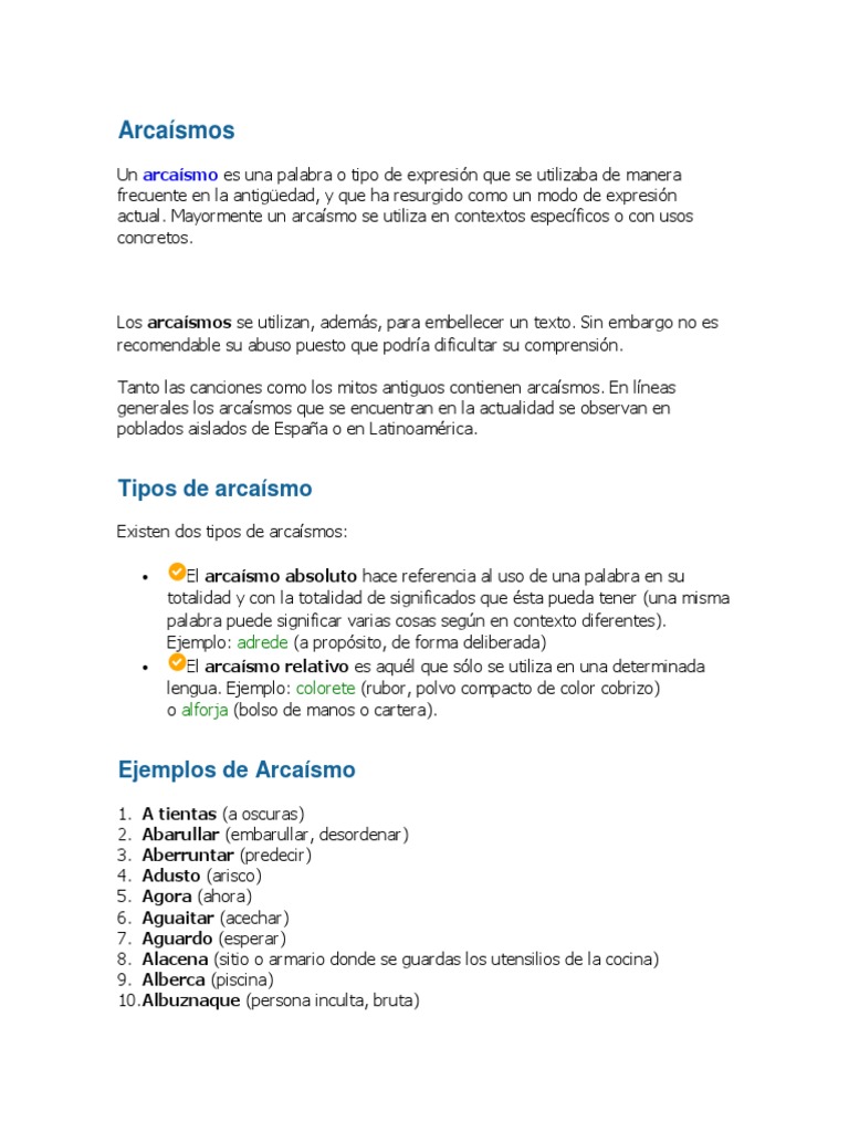 Arcaísmos | PDF | Lingüística | Semiótica