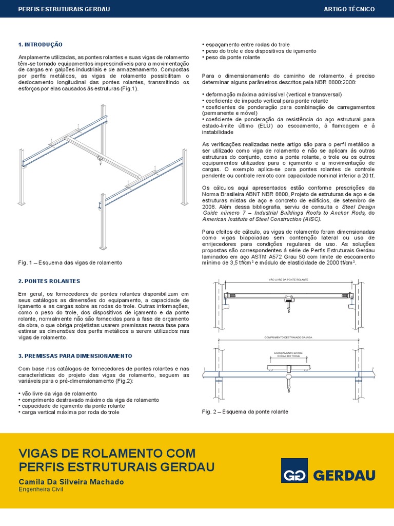 Dimensionamento de Vigas de Rolamento Gerdau | PDF | Viga | Engenharia ...