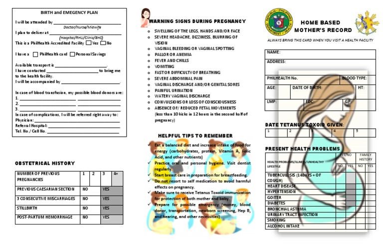 Emergency Birth Plan and Medical Records for Home Birth | PDF ...