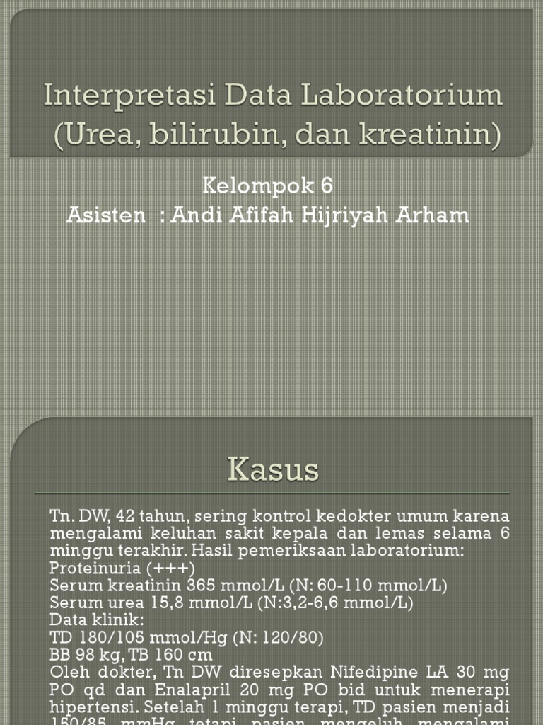 Interpretasi Data Laboratorium (Urea, Bilirubin | PDF | Kesehatan ...
