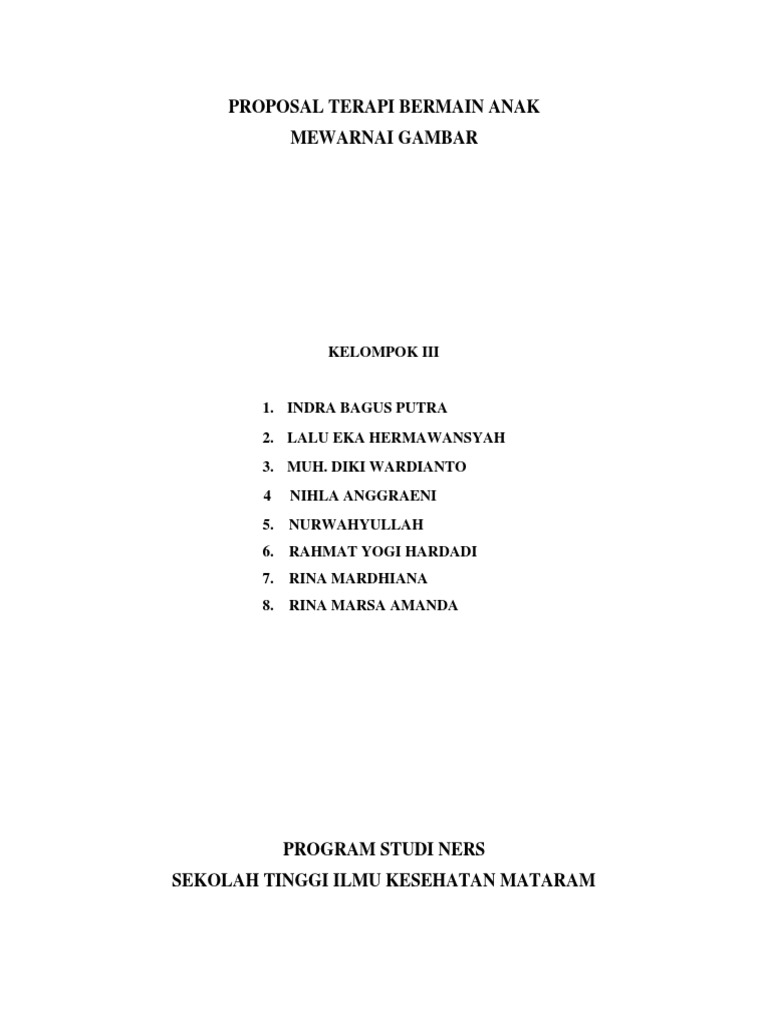 Proposal Terapi Bermain Anak | PDF
