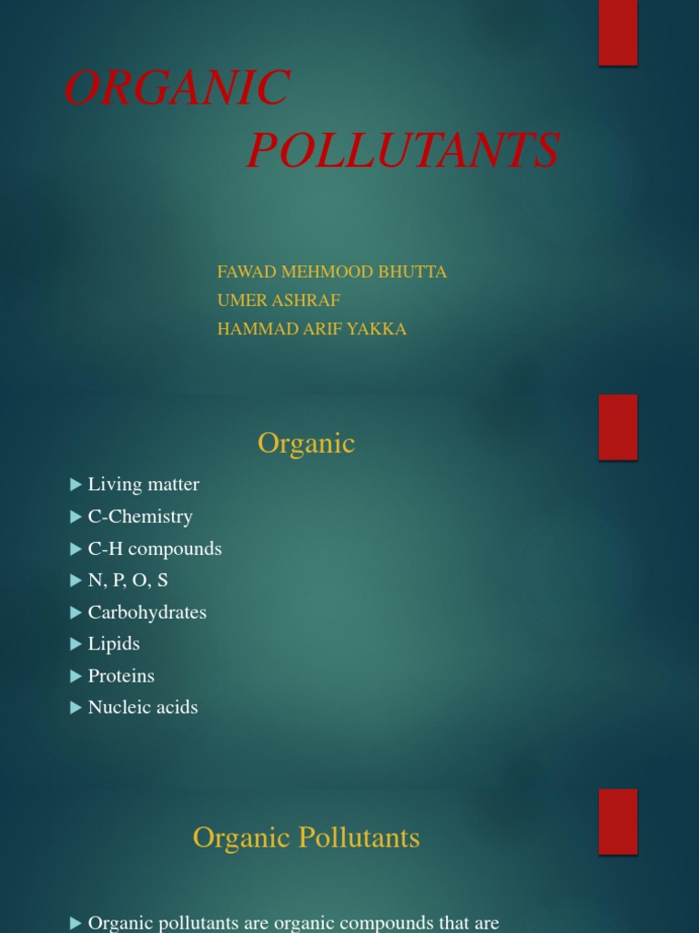 Organic Pollutants | PDF | Pollution | Waste