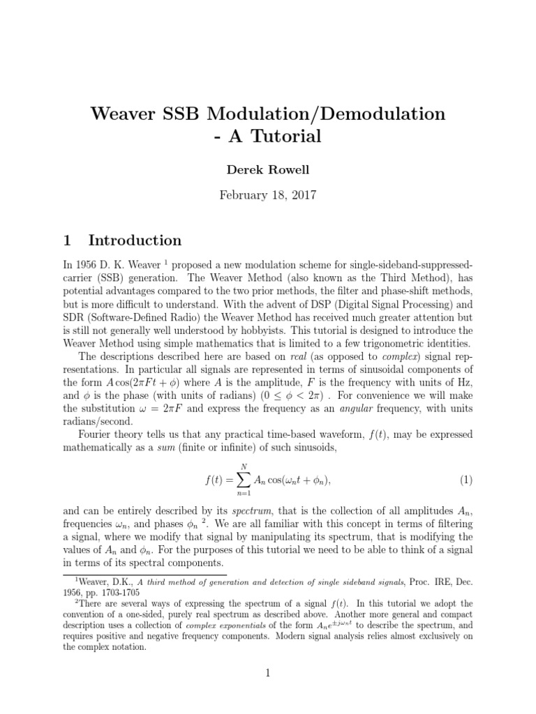 Weaver Document | PDF | Sampling (Signal Processing ...