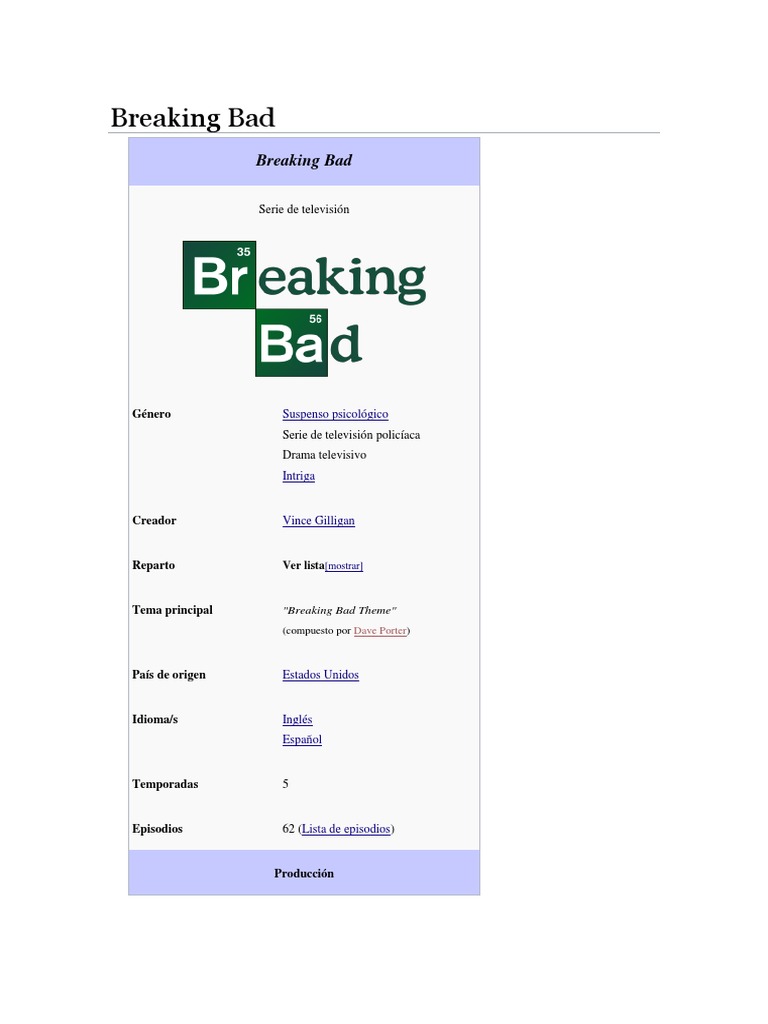 Breaking Bad | PDF | Entretenimiento (general)