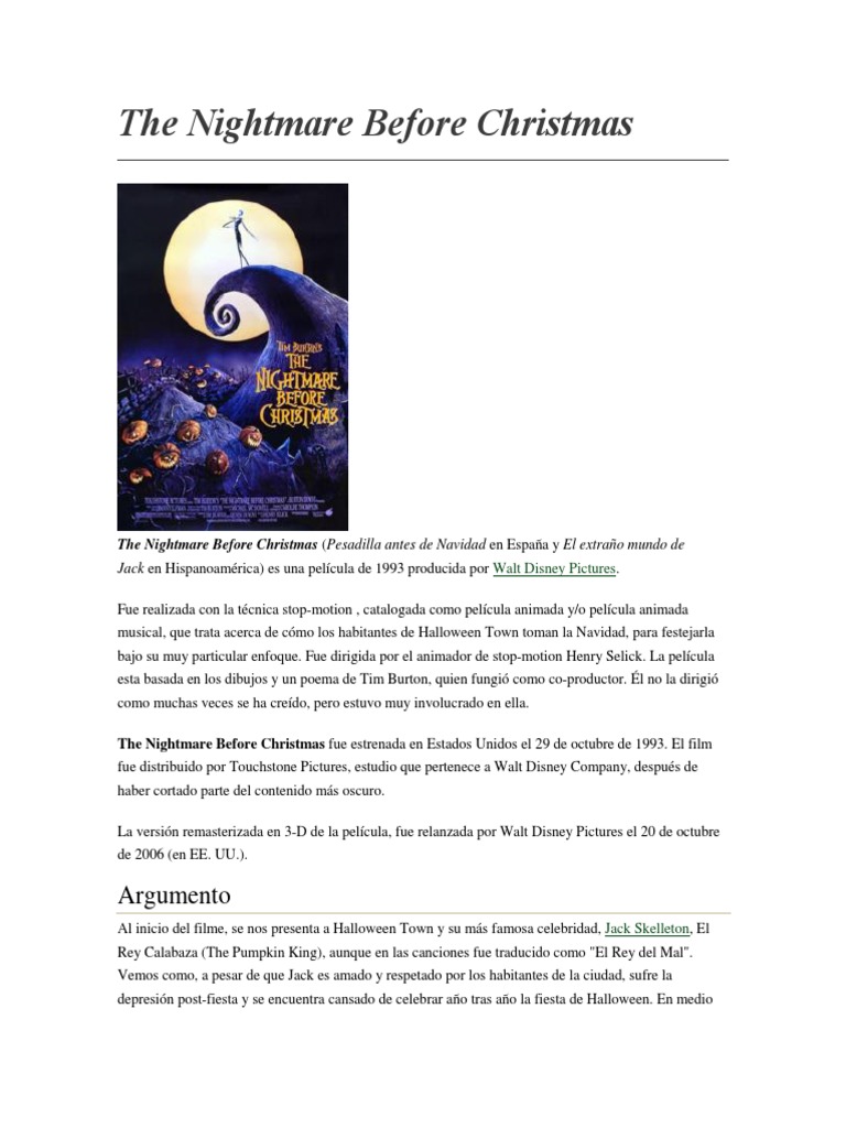The Nightmare Before Christmas | PDF | Ocio