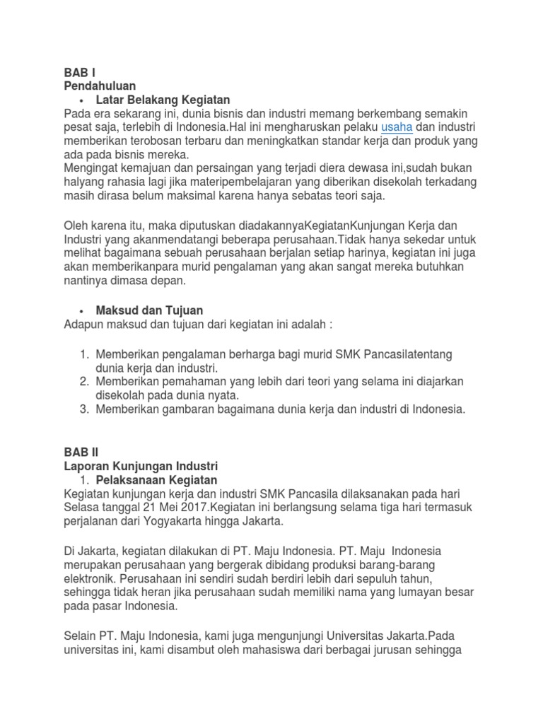 Laporan BKK | PDF | Bisnis