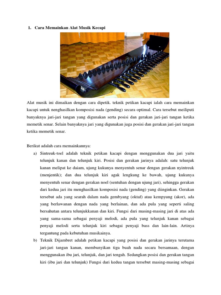 Cara Memainkan Alat Musik Kecapi | PDF