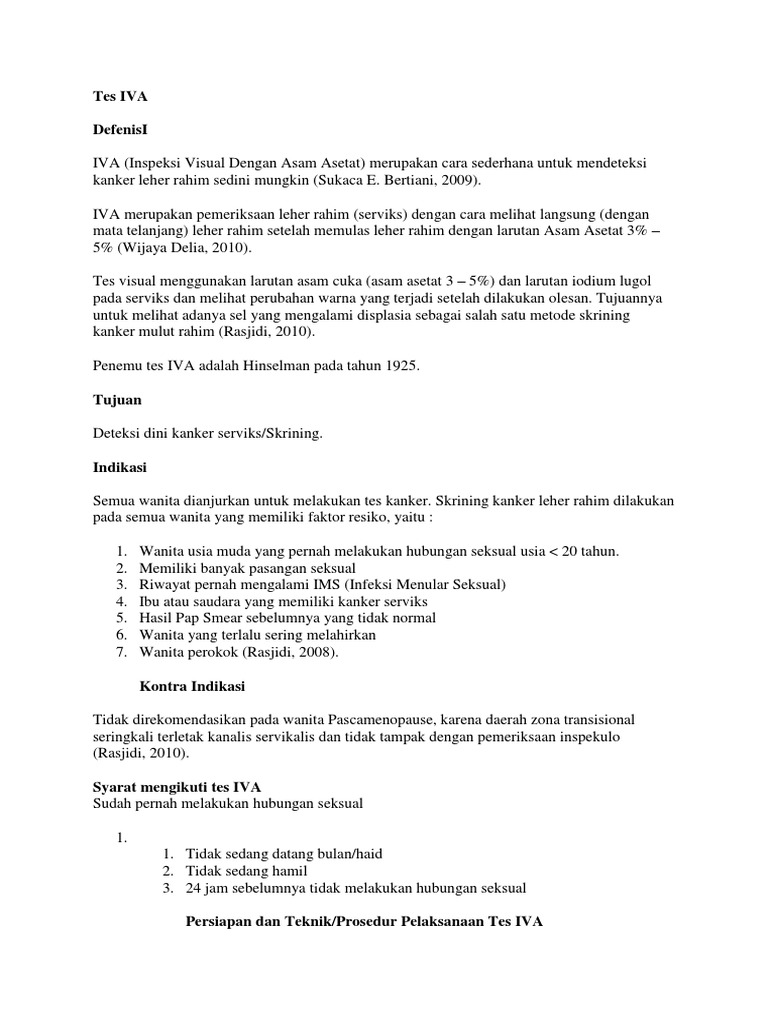 Prosedur dan Interpretasi Tes IVA | PDF