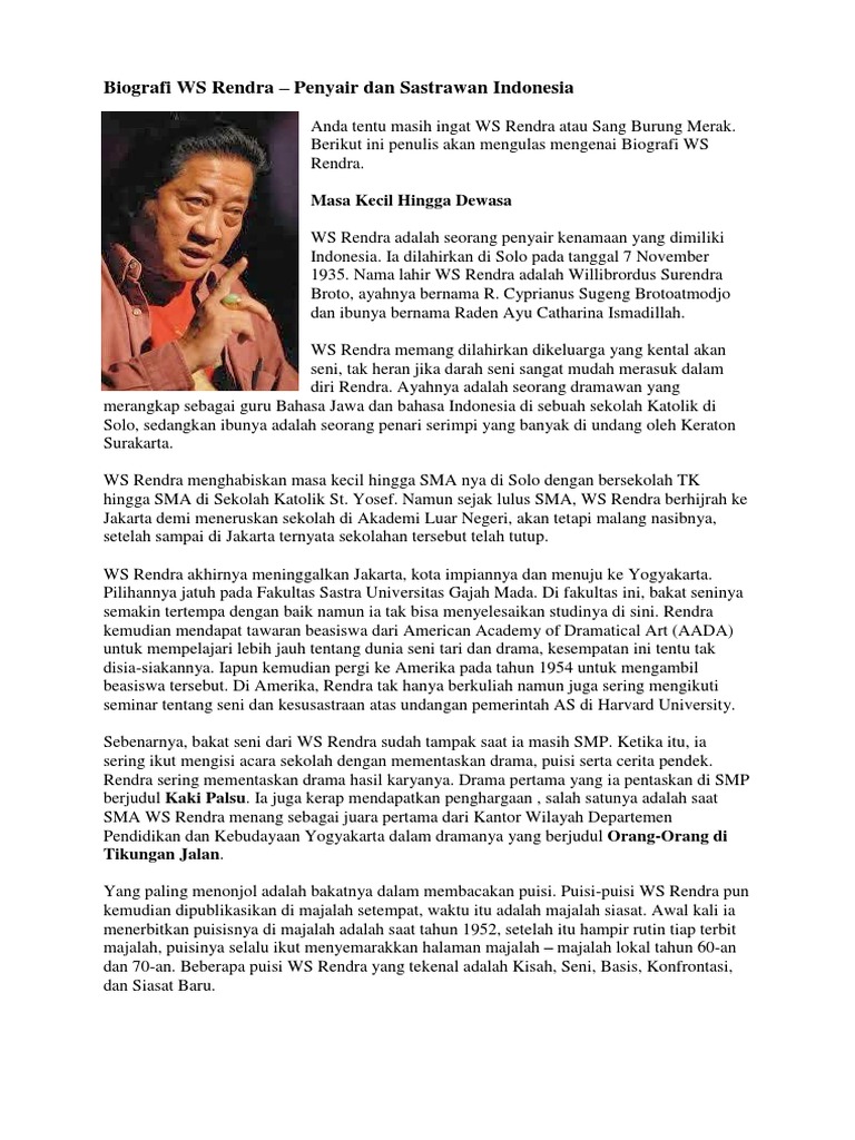 Biografi WS Rendra | PDF