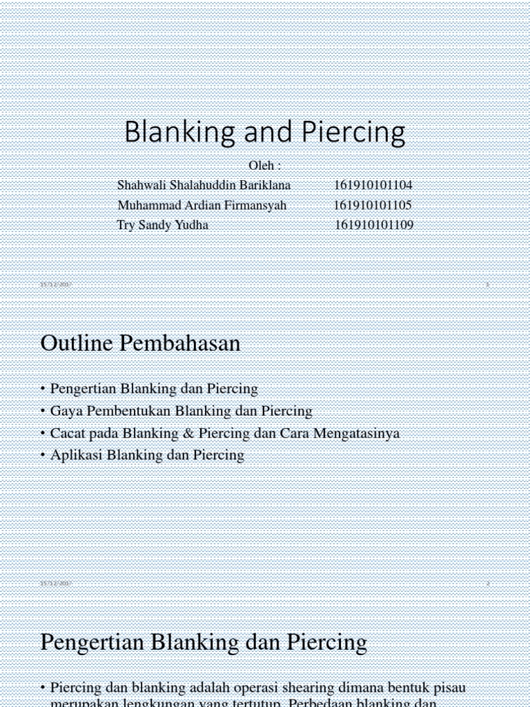 Blanking and Piercing | PDF