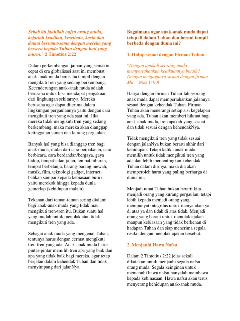 Khotbah Pemuda | PDF