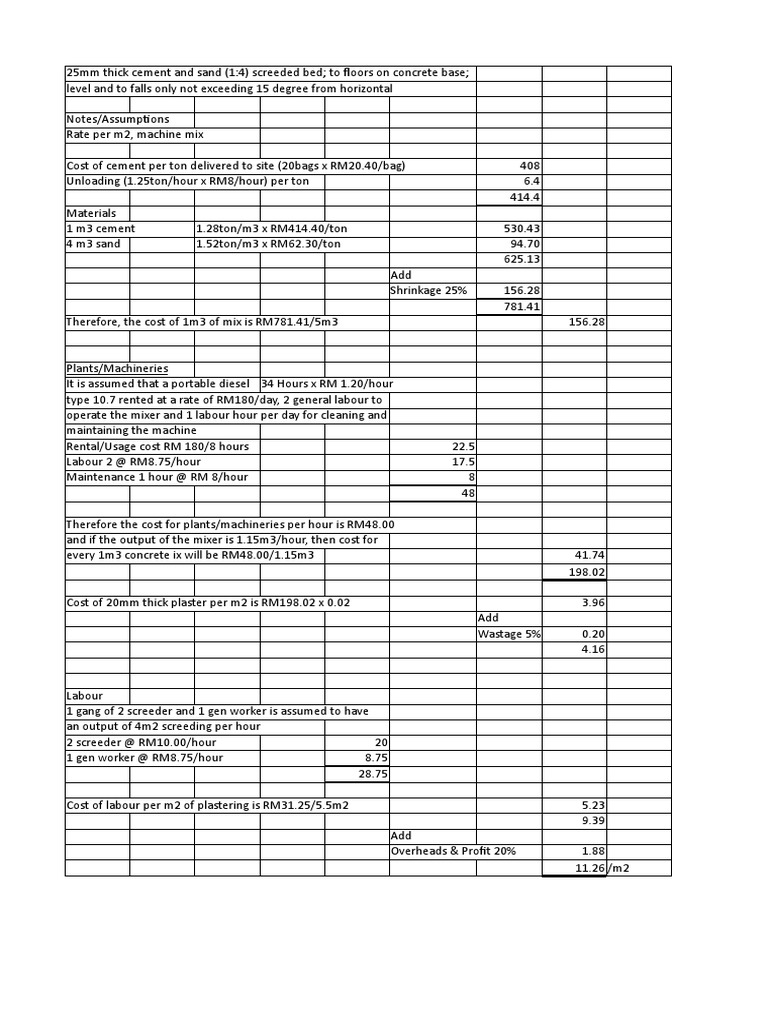 Build Up Rate | PDF | Mortar (Masonry) | Brick