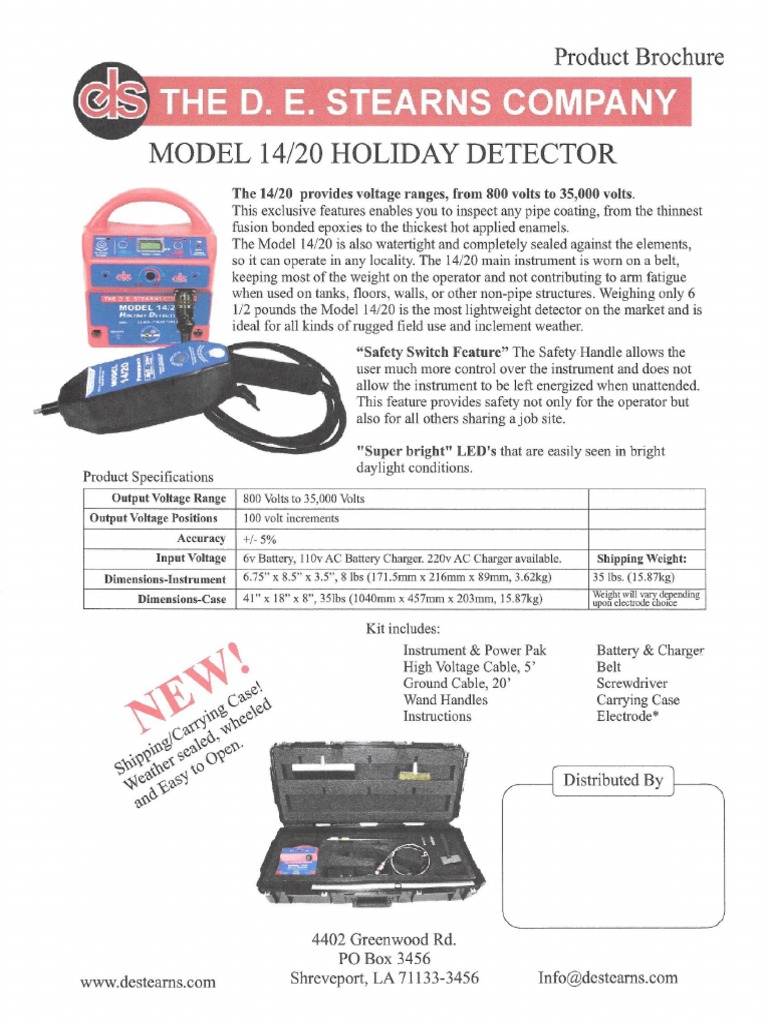 D.E. Stearns Model 14-20 Redesigned Holiday Detector | PDF