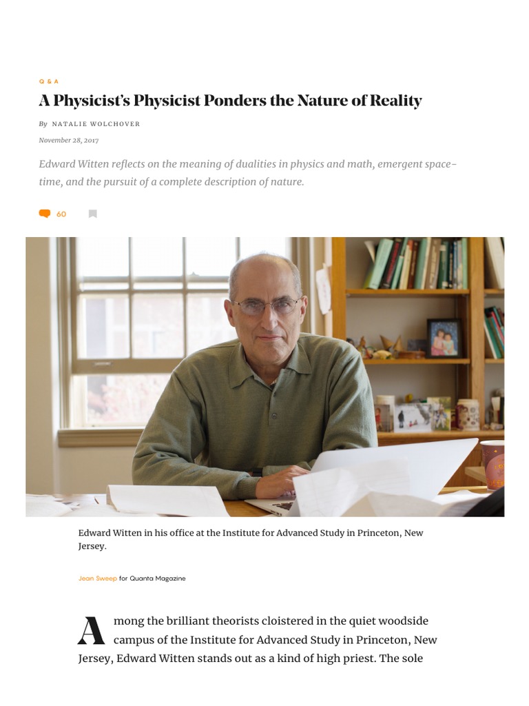 Edward Witten on Physics Dualities | PDF | Quantum Mechanics | String ...